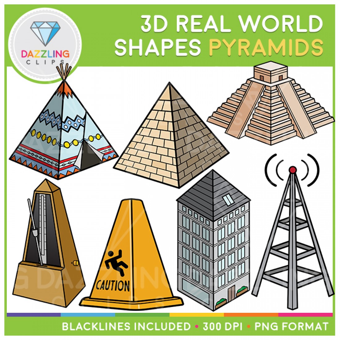 3D Shapes in Real Life Clip Art BUNDLE