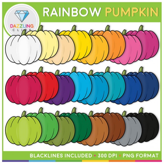 Rainbow Pumpkin Clip Art